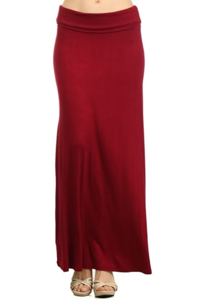 high waisted maxi skirt rust | HTquality Marketplace